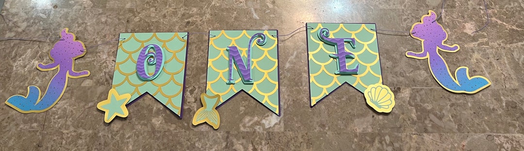 Mermaid Birthday Banner, Mermaid Party Banner, Age Mermaid Banner ...