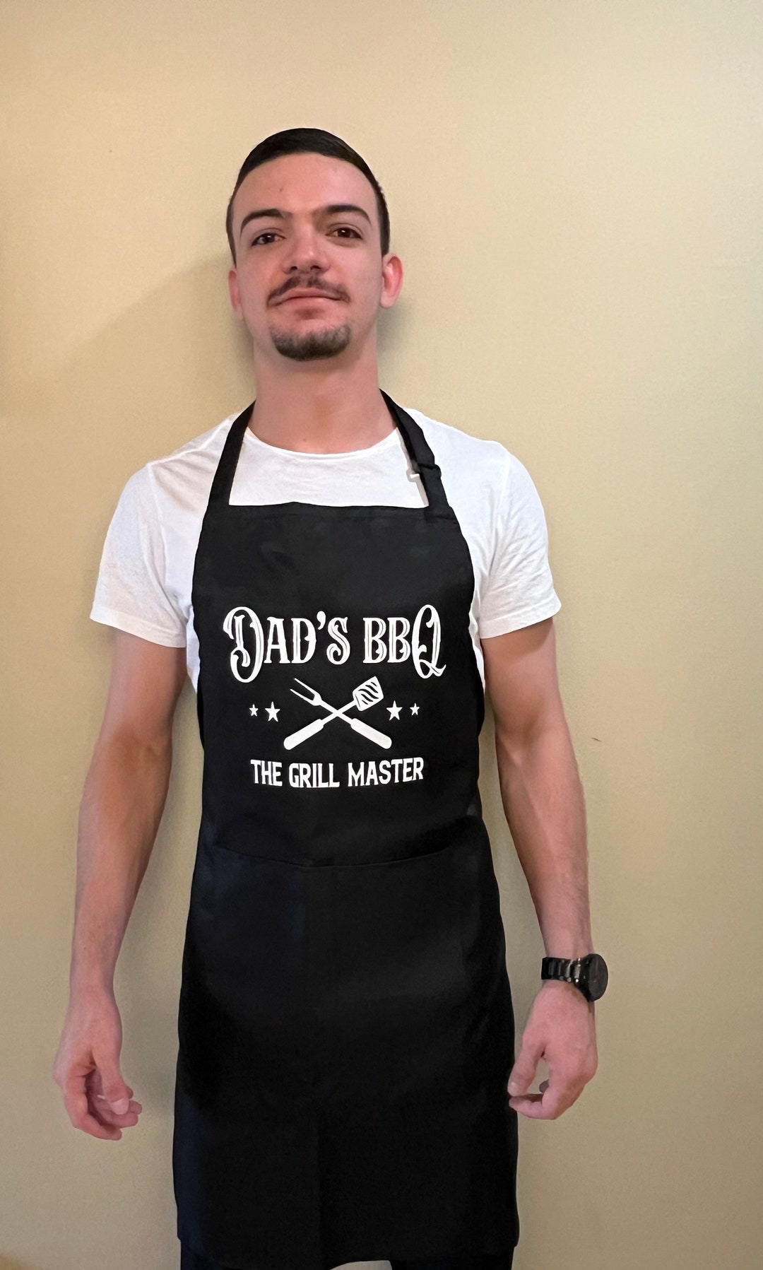 Dad's BBQ Black Apron, Father's Day Gift - Etsy