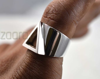 Silver Triangle Ring - Etsy