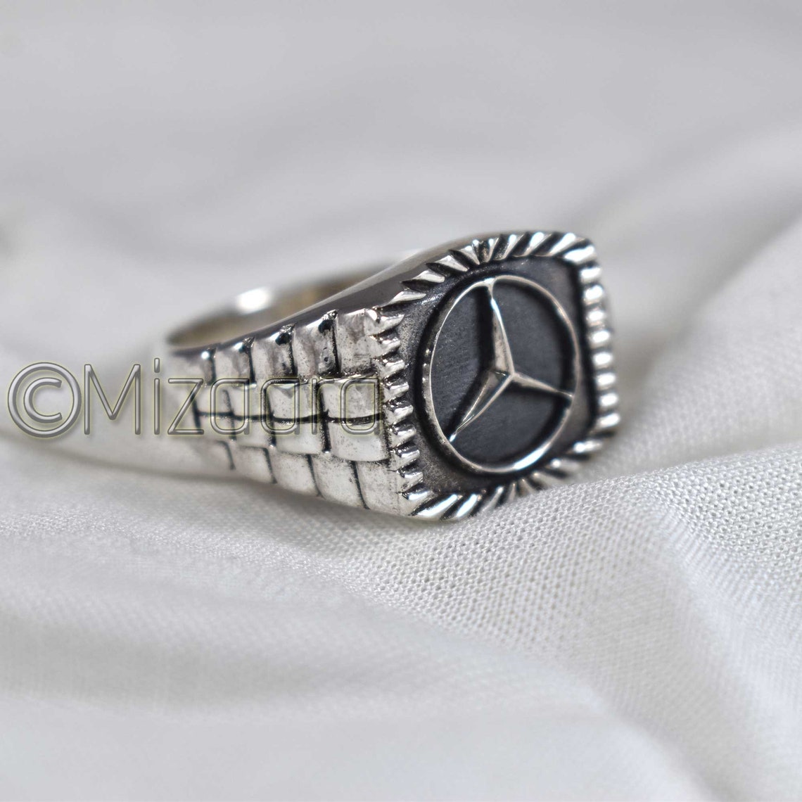 Latest Mercedes Benz Ring 3D Car Logo Design Sterling - Etsy