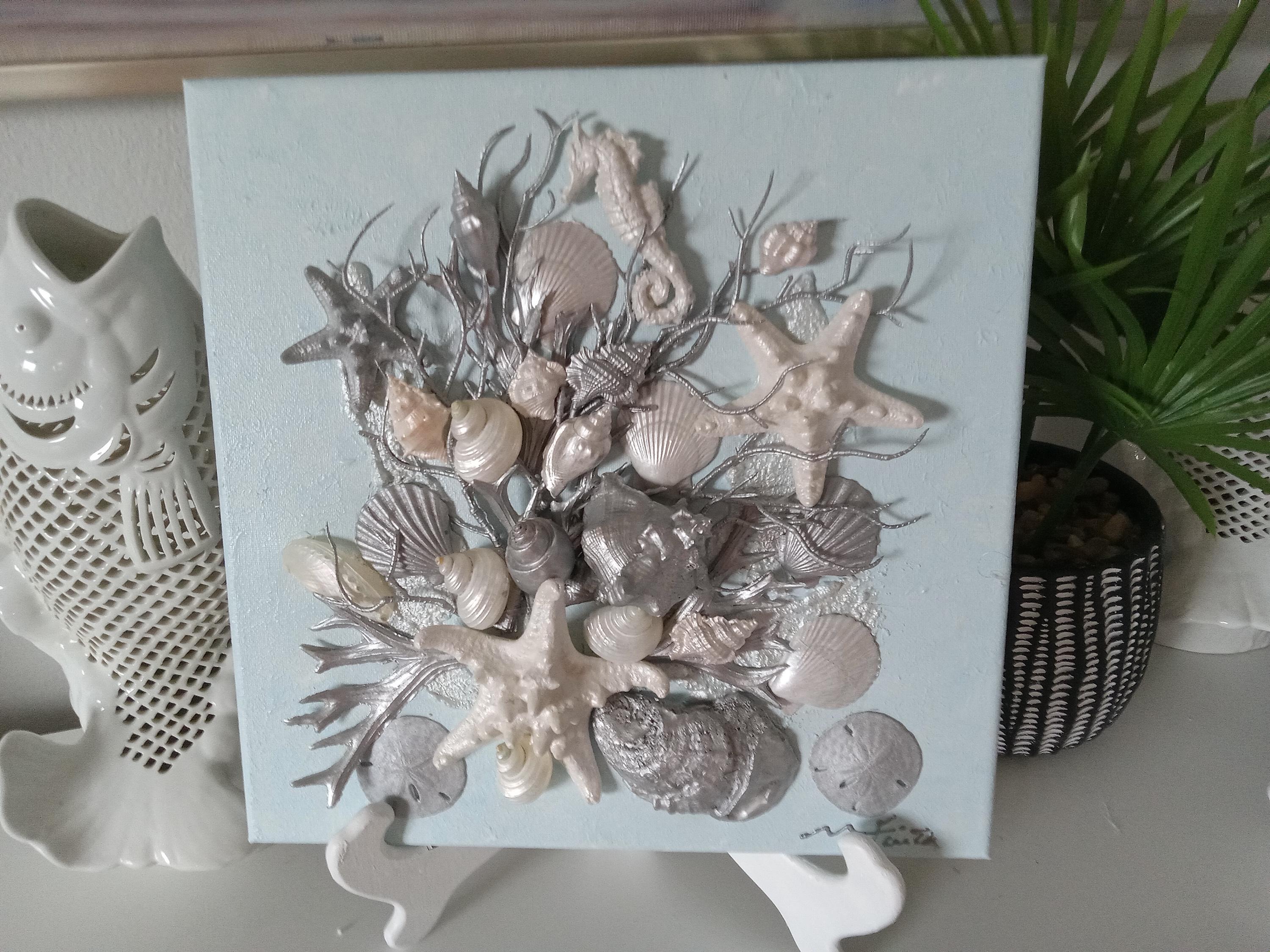 MODERN COASTAL WALL Art & Beach Theme Decor Handmade, Unique Organic ...