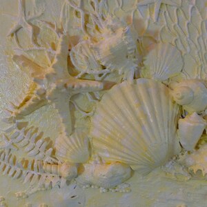 Modern Seashell Art, Coastal Wall Hanging, Handmade 20X 16 Beach Art - Etsy
