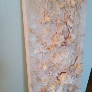 Modern Seashell Wall Hanging, Trendy 10x20 Seashell Art, Handmade Beach ...