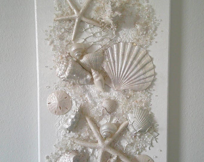 SEASHELL ART, COASTAL Wall Art, Beach Art, Coastal Gifts Pearlized ...