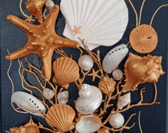 SEASHELL WALL HANGING, "art From the Soul of the Ocean" Handmade ...