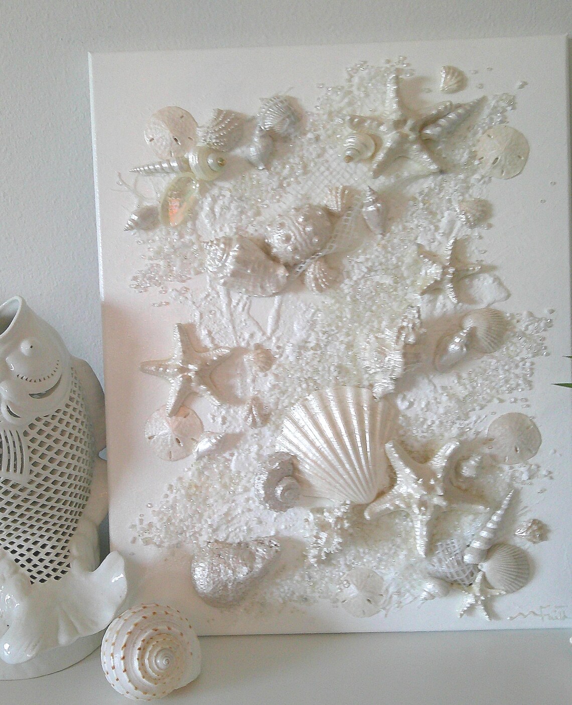 BEAUTIFUL SEASHELL Art Wall Hanging, Beach Decor Art, Unique Original ...