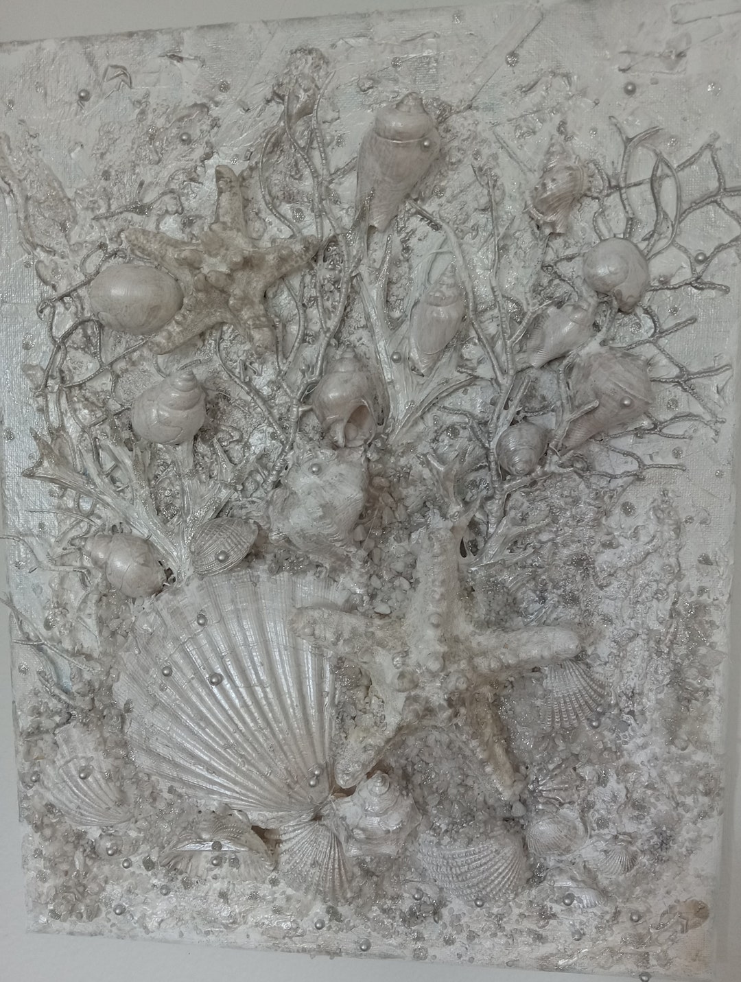 Coastal Wall Art Modern Seashell Canvas Art, Trendy 11x14 Coastal Decor ...