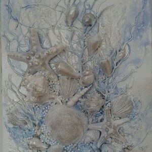 Seashell Wall Hanging, Modern Beach Art. Handmade Shell Art - Etsy