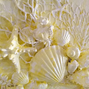 Modern Seashell Art, Coastal Wall Hanging, Handmade 20X 16 Beach Art - Etsy