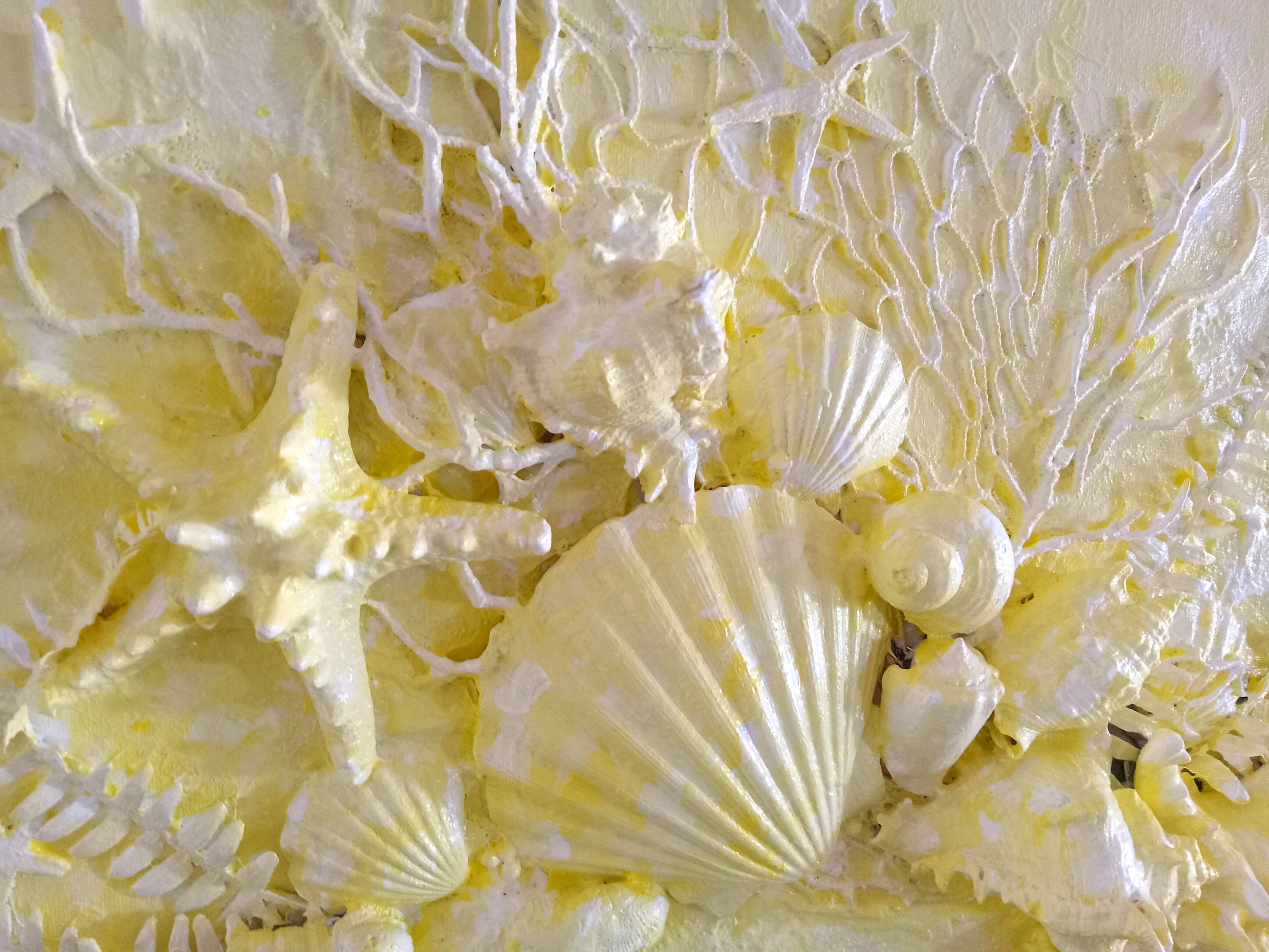 Modern Seashell Art, Coastal Wall Hanging, Handmade 20X 16 Beach Art - Etsy