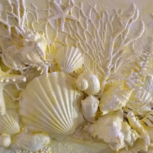 Modern Seashell Art, Coastal Wall Hanging, Handmade 20X 16 Beach Art - Etsy