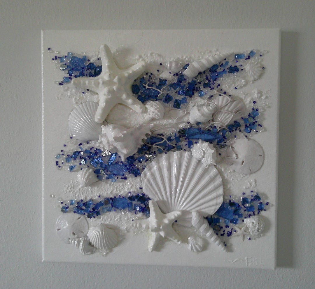 SEASHELL ART, Beach Decor Art, Coastal, Beach Art, Unique Original ...