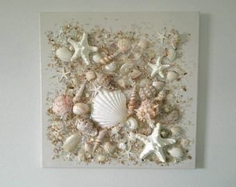 SEASHELL ART, Beach Decor Art, Coastal, Beach Art, Unique Original ...