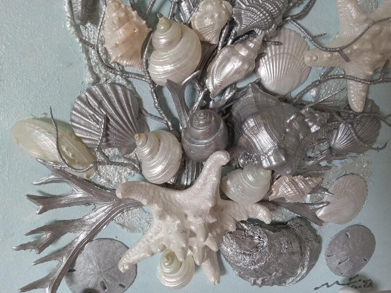 MODERN COASTAL WALL Art & Beach Theme Decor Handmade, Unique Organic ...