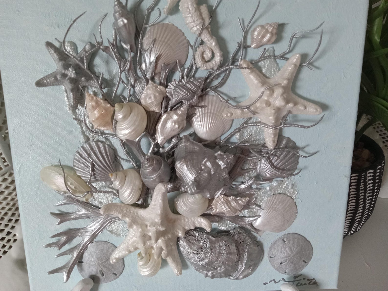 MODERN COASTAL WALL Art & Beach Theme Decor Handmade, Unique Organic ...