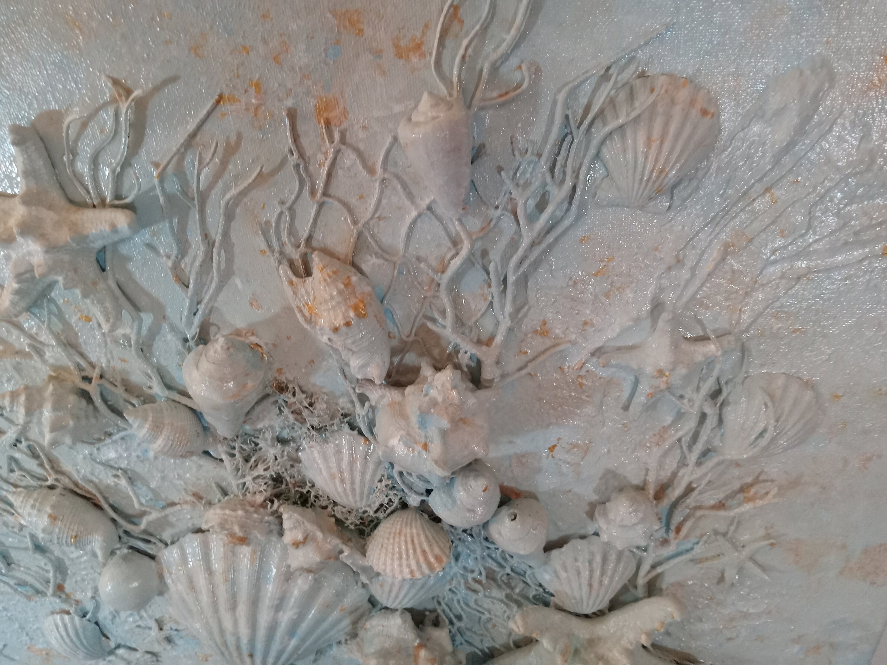 Modern Seashell Wall Art, Beach Art, Coastal Décor, Handmade. - Etsy