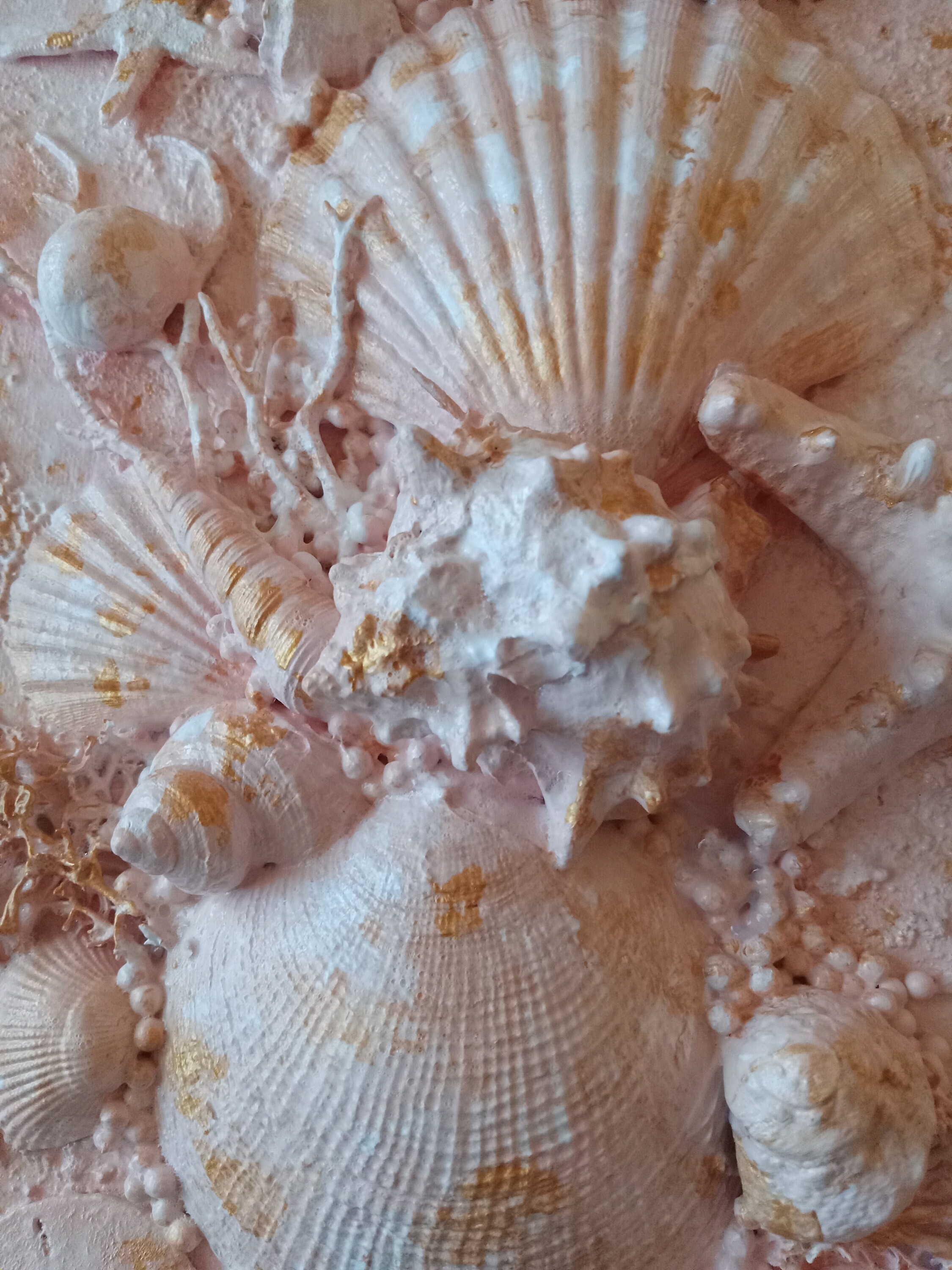 Modern Seashell Wall Hanging, Trendy 10x20 Seashell Art, Handmade Beach ...