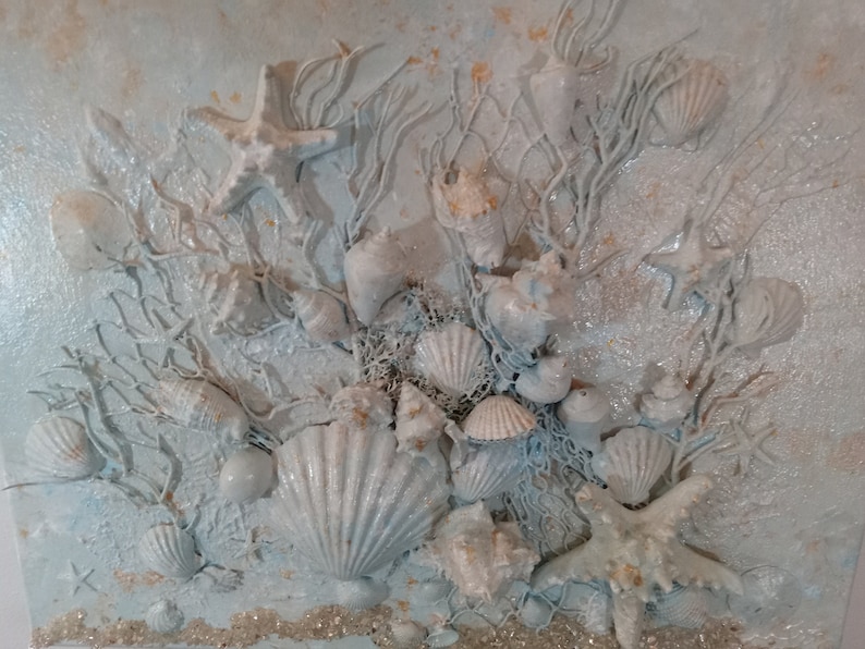 Modern Seashell Wall Art, Beach Art, Coastal Décor, Handmade. - Etsy