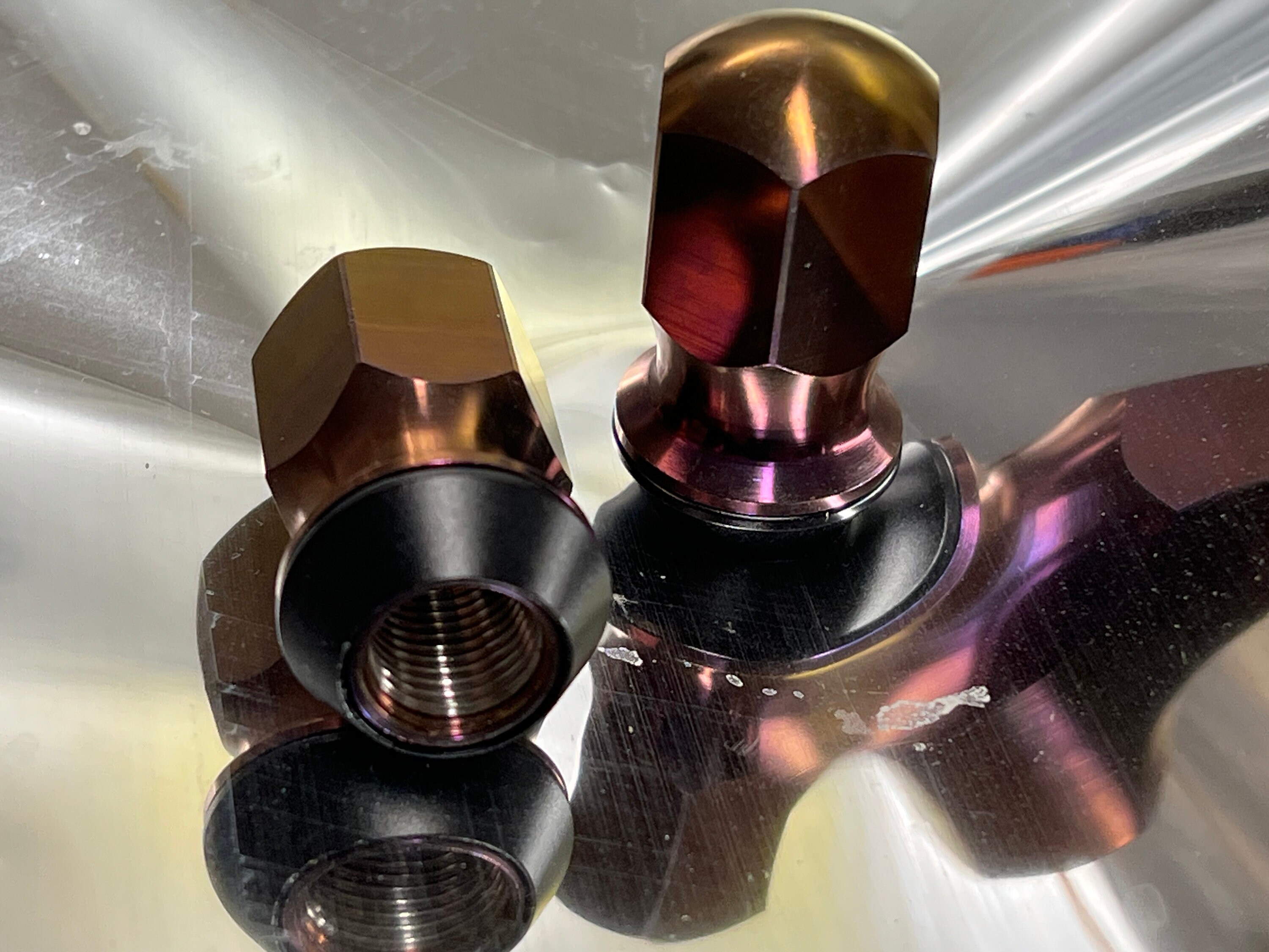 Floating Rotating 60 Degree Seat Closed End Titanium Lug Nut 12x1.5 ...