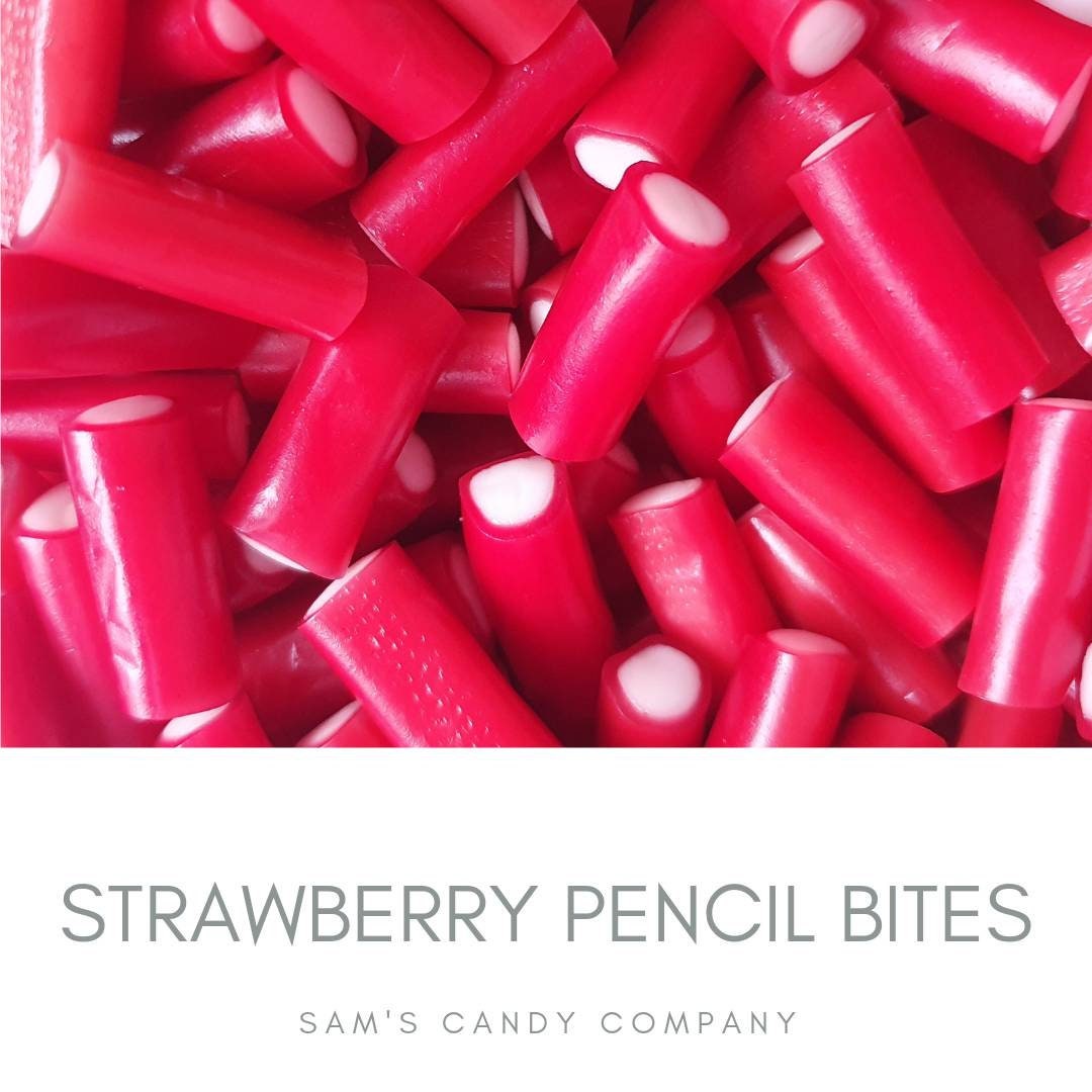 Strawberry Pencil Bites Pick And Mix Sweets Etsy