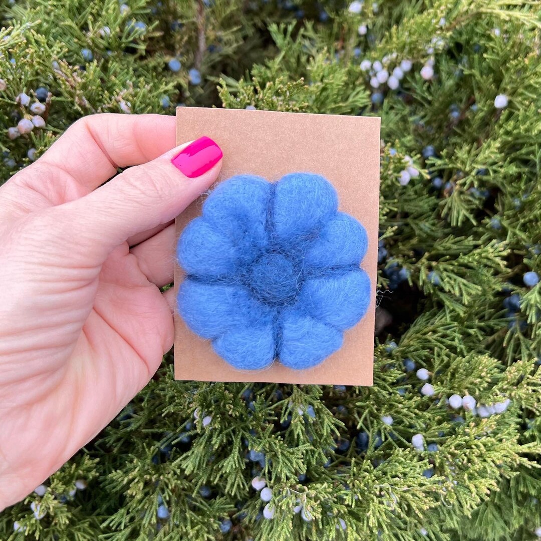 Brooch Blue Flower - Etsy