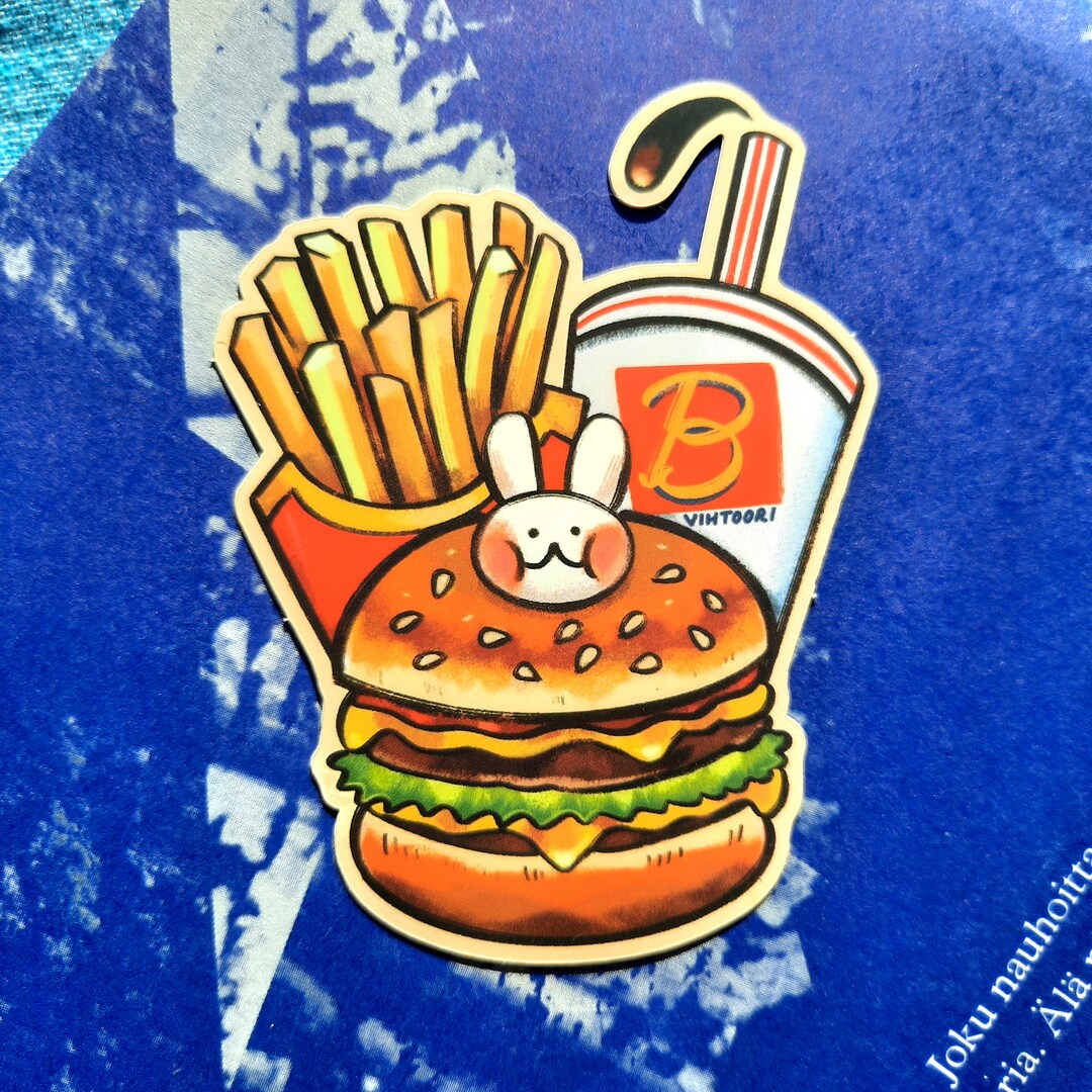 Burger Meal Vinyl Sticker - Etsy