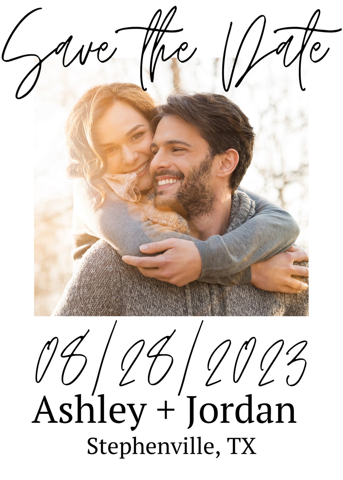 Simple Save The Date Canva Template Customizable Save The Etsy
