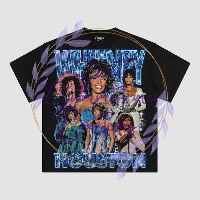 Whitney Houston PNG Digital Download, Music Graphic Tees, Music DTF Transfer Print, Music ...