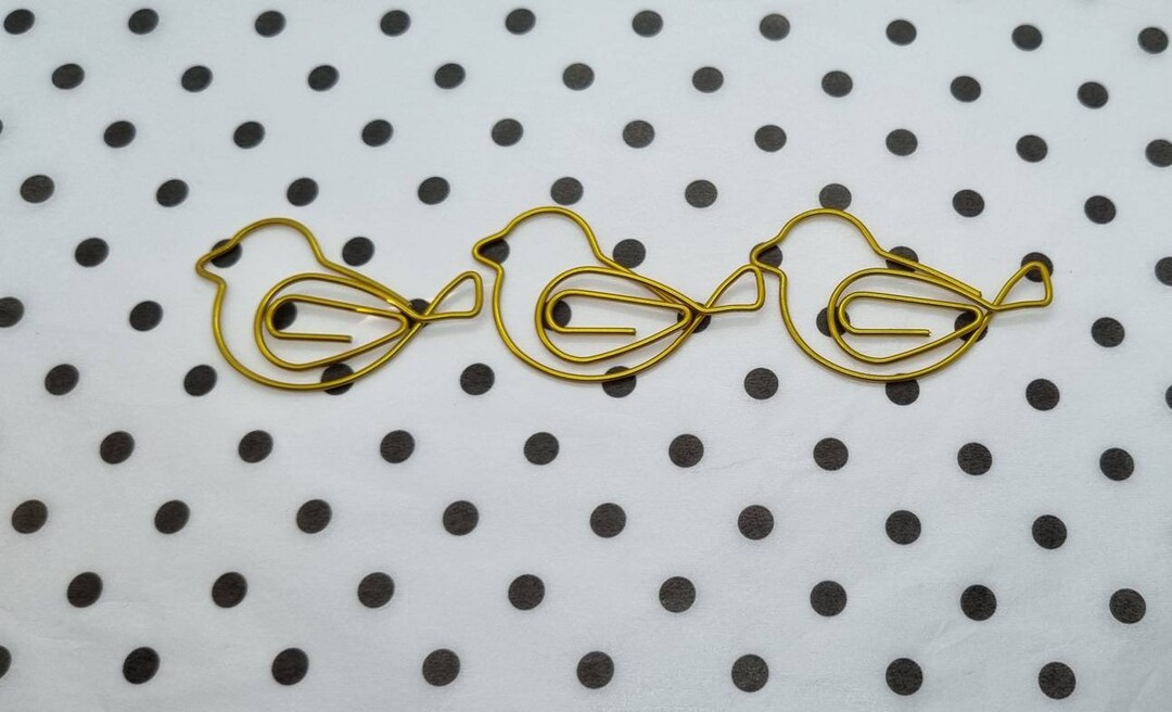 Gold Bird Paper Clips, Novelty Paper Clips, Set of 3 - Etsy