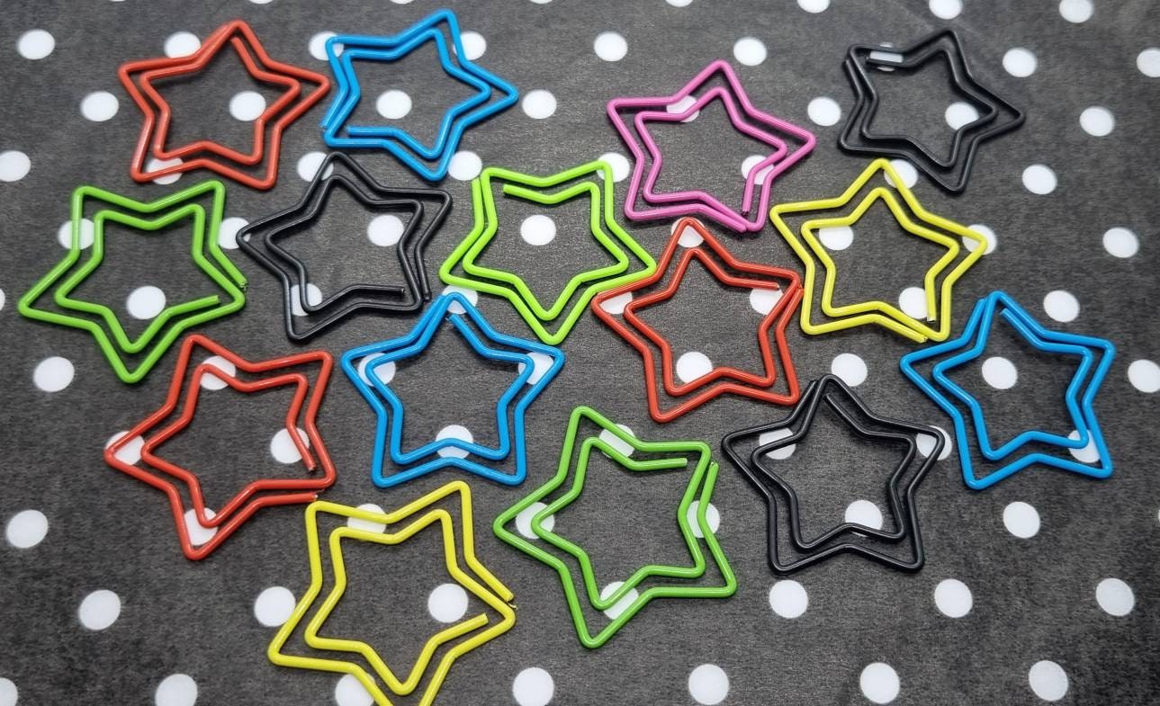 Star Paper Clips, Novelty Paper Clips, Random Set of 5 - Etsy