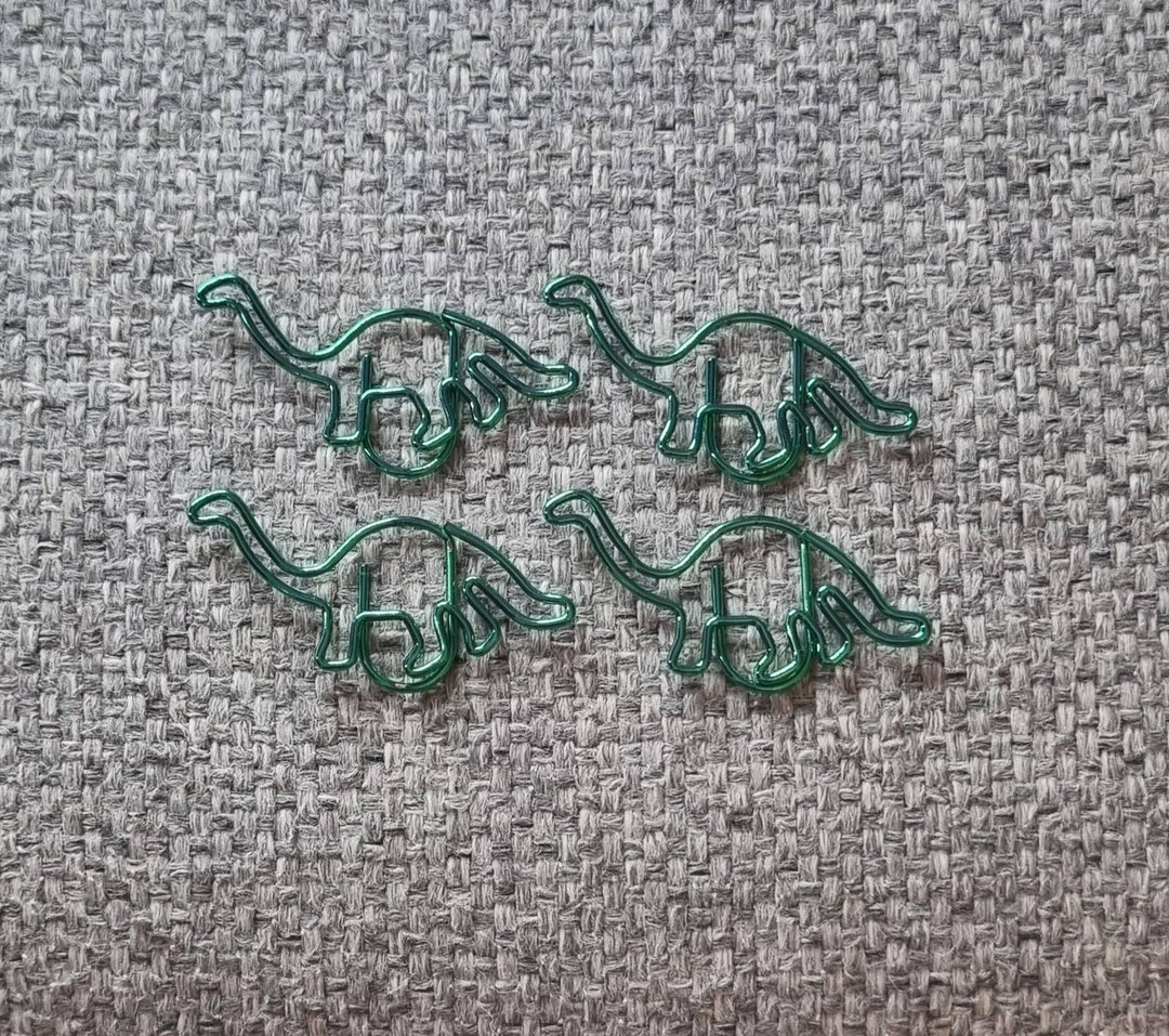 Green Dinosaur Paper Clips, Set of 4 - Etsy