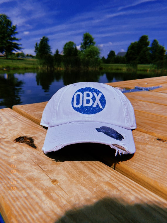 OBX Distressed Hat Turquoise Sparkle can Customize Decal to - Etsy