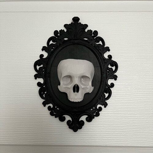 Skull Frame Wall Art Gothic Dark Home Decor Gold Green - Etsy