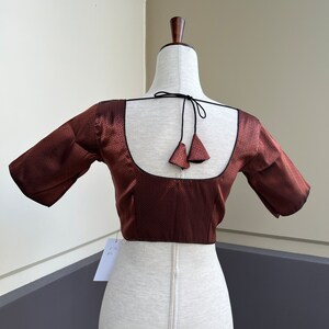 Black Base With Copper Readymade Blouse With Small Gold Color Design in ...