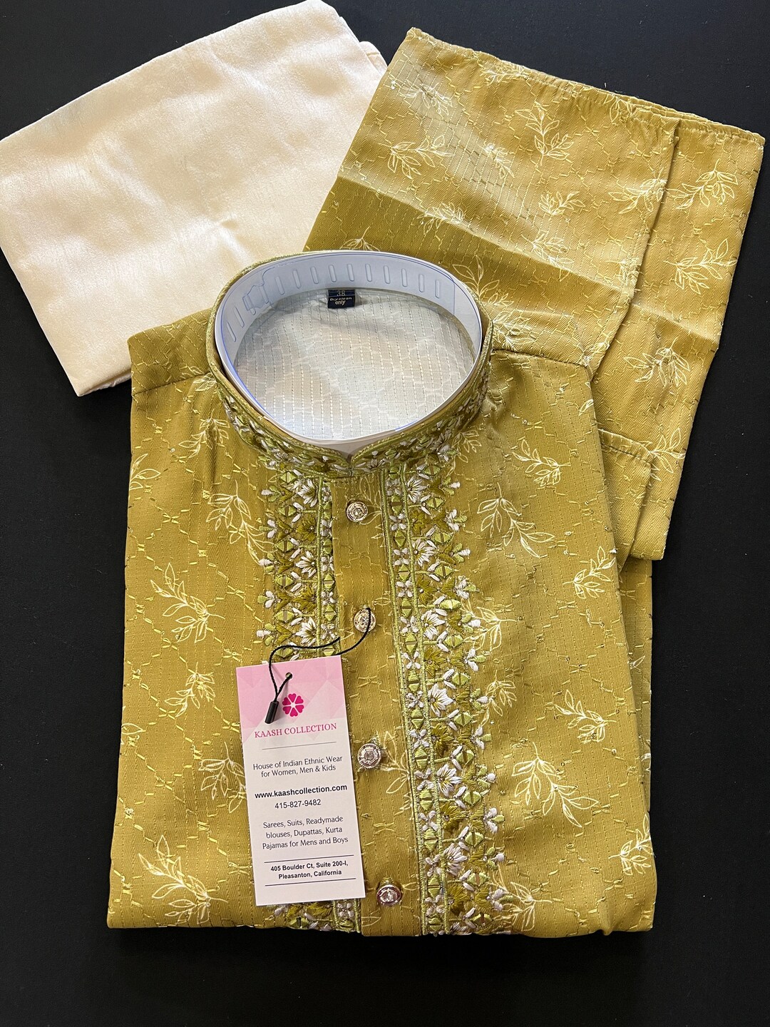 Handwork Kurta in Mehandi Green Color With Sequence and Embroidery Work ...