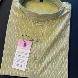 Plus Size Light Mehandi Green Color Premium Pure Cotton Kurta Pajama ...