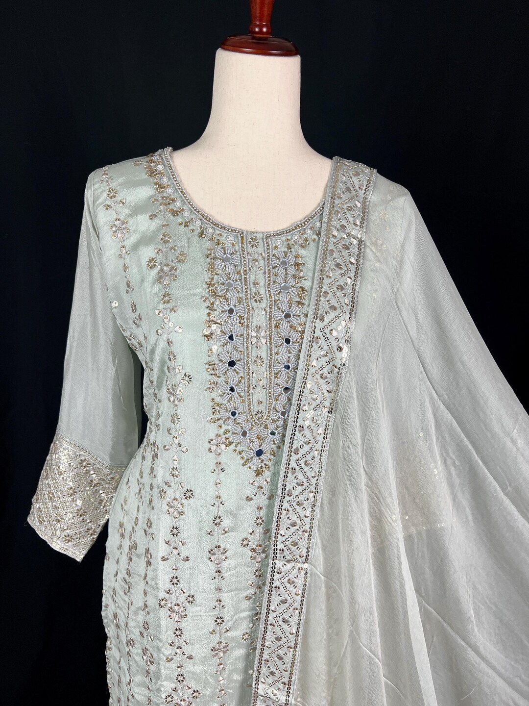 Pastel Grey Color Readymade Salwar Kameez - Indian Salwar Suit for ...