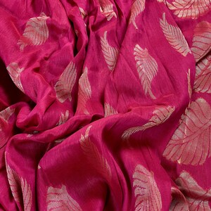 Handmade Rani Pink Color Linen Blend Jamdani With Zari Weave - Etsy