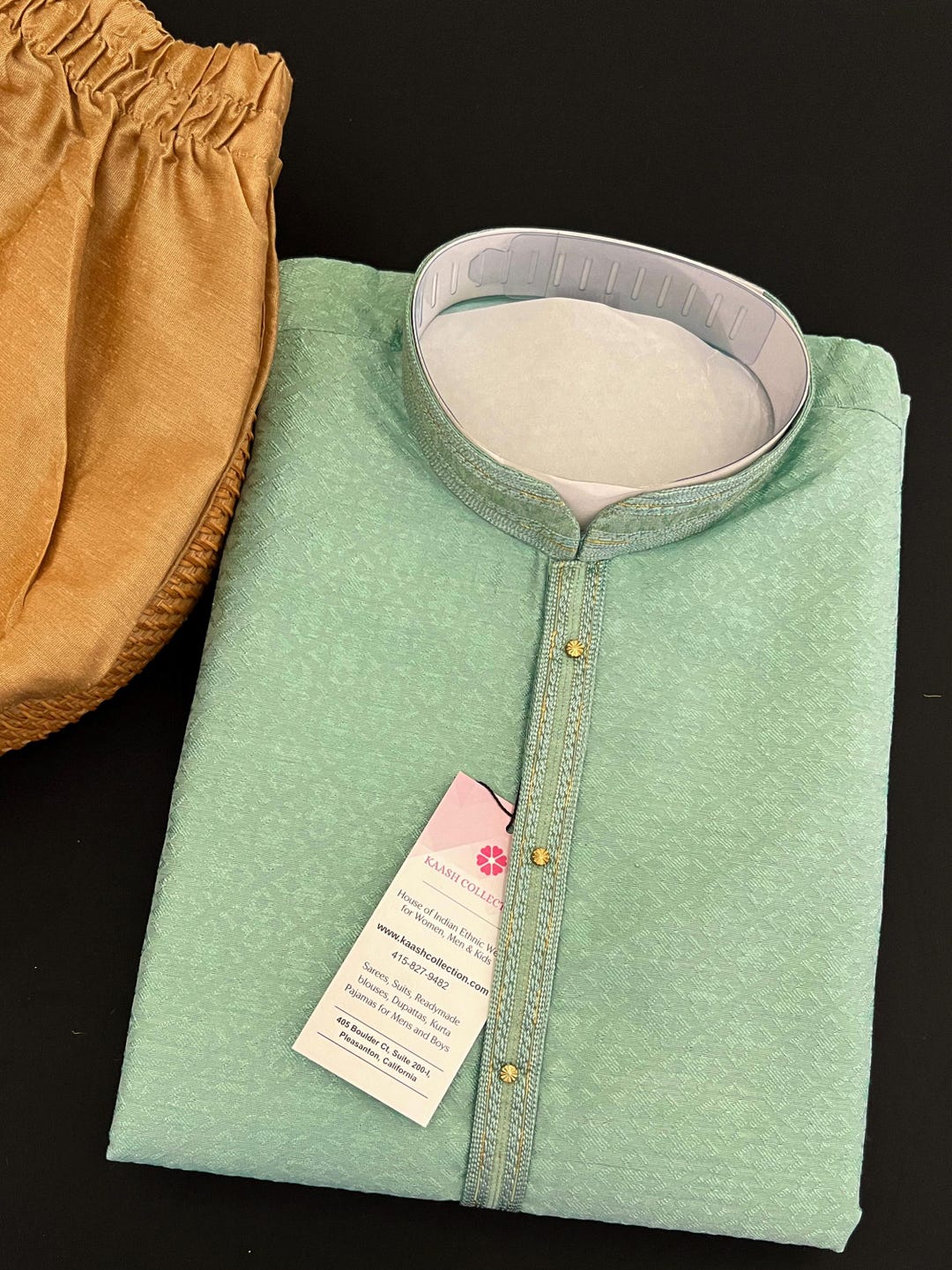 Sea Green Color Raw Silk Kurta Pajama for Men in Self Design | Men ...