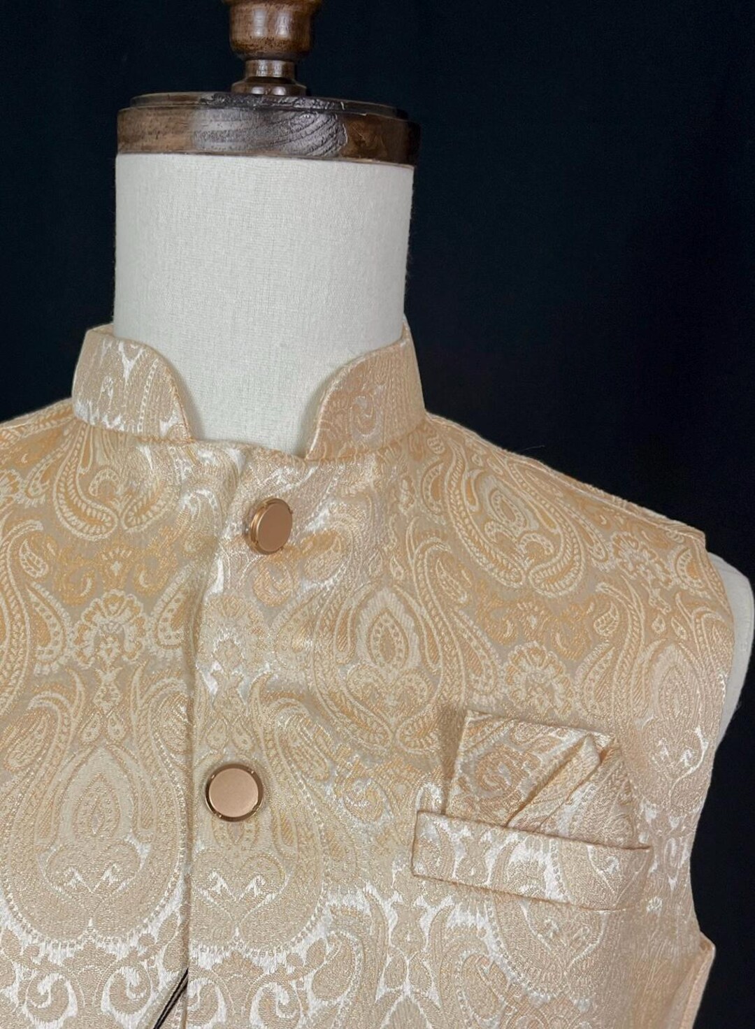 Light Gold Color Modi Nehru Jacket for Men | Gold Color Mens Jacket ...