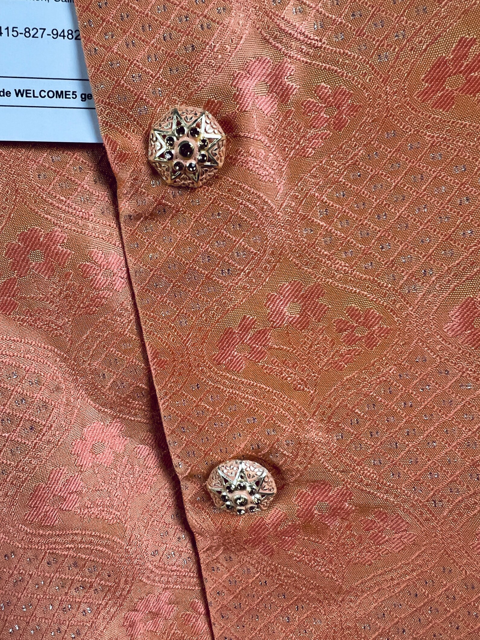 Designer Peachy Pink Modi Nehru Jacket for Men With Floral - Etsy