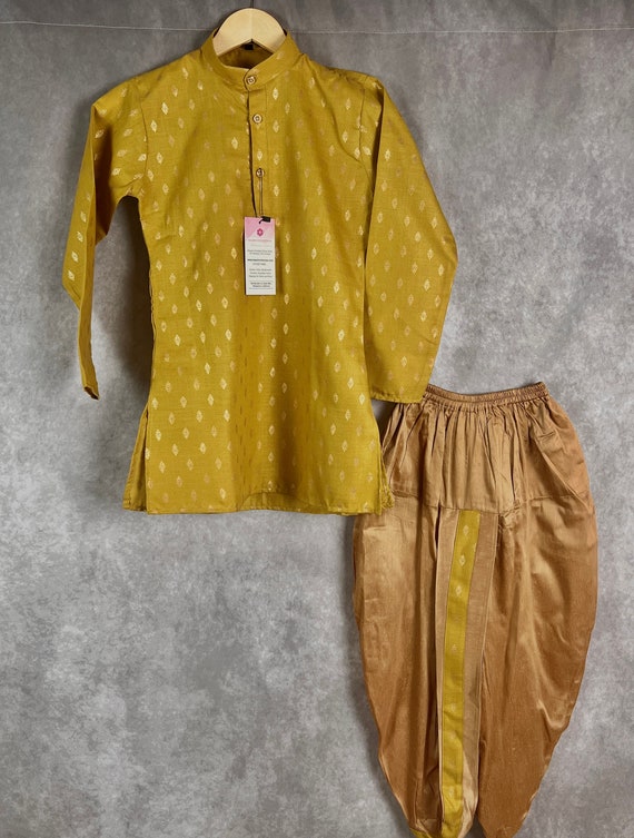 Mehandi Green Color Dhoti Sets for Boys Soft Cotton Silk - Etsy