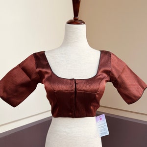 Black Base With Copper Readymade Blouse With Small Gold Color Design in ...