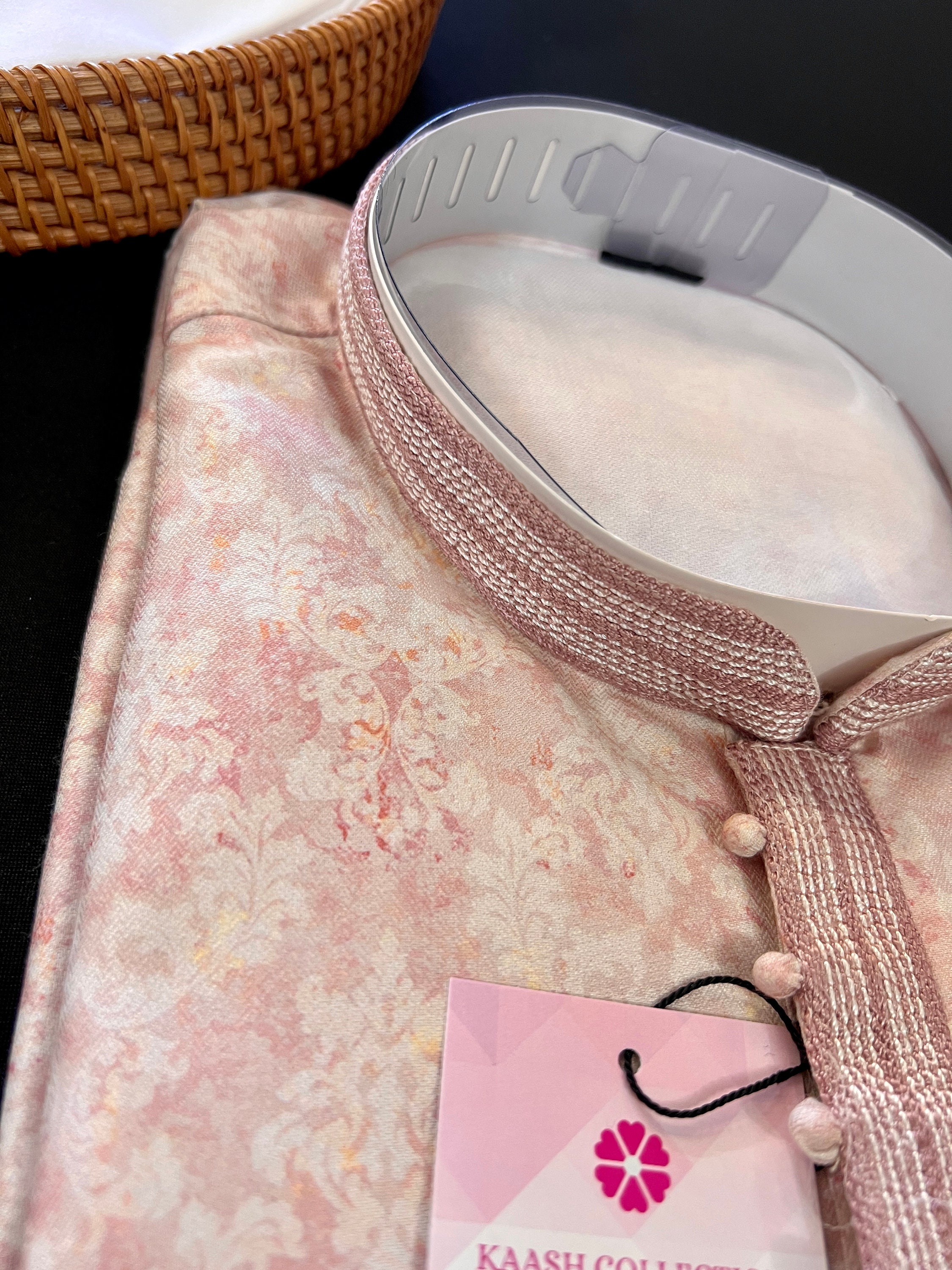 Size 42 | Pastel Tea Pink Designer Kurta With Floral Digital Print in ...