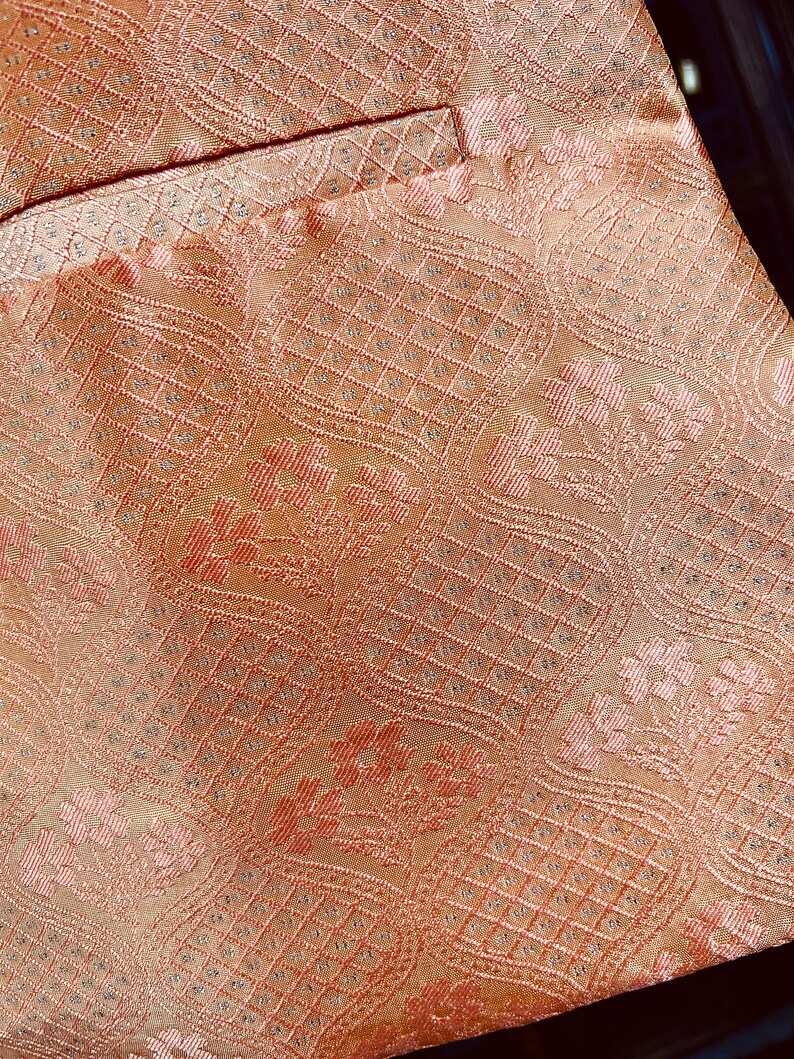 Designer Peachy Pink Modi Nehru Jacket for Men With Floral - Etsy