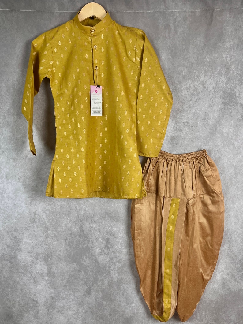 Mehandi Green Color Dhoti Sets for Boys | Soft Cotton Silk Kurtas for ...