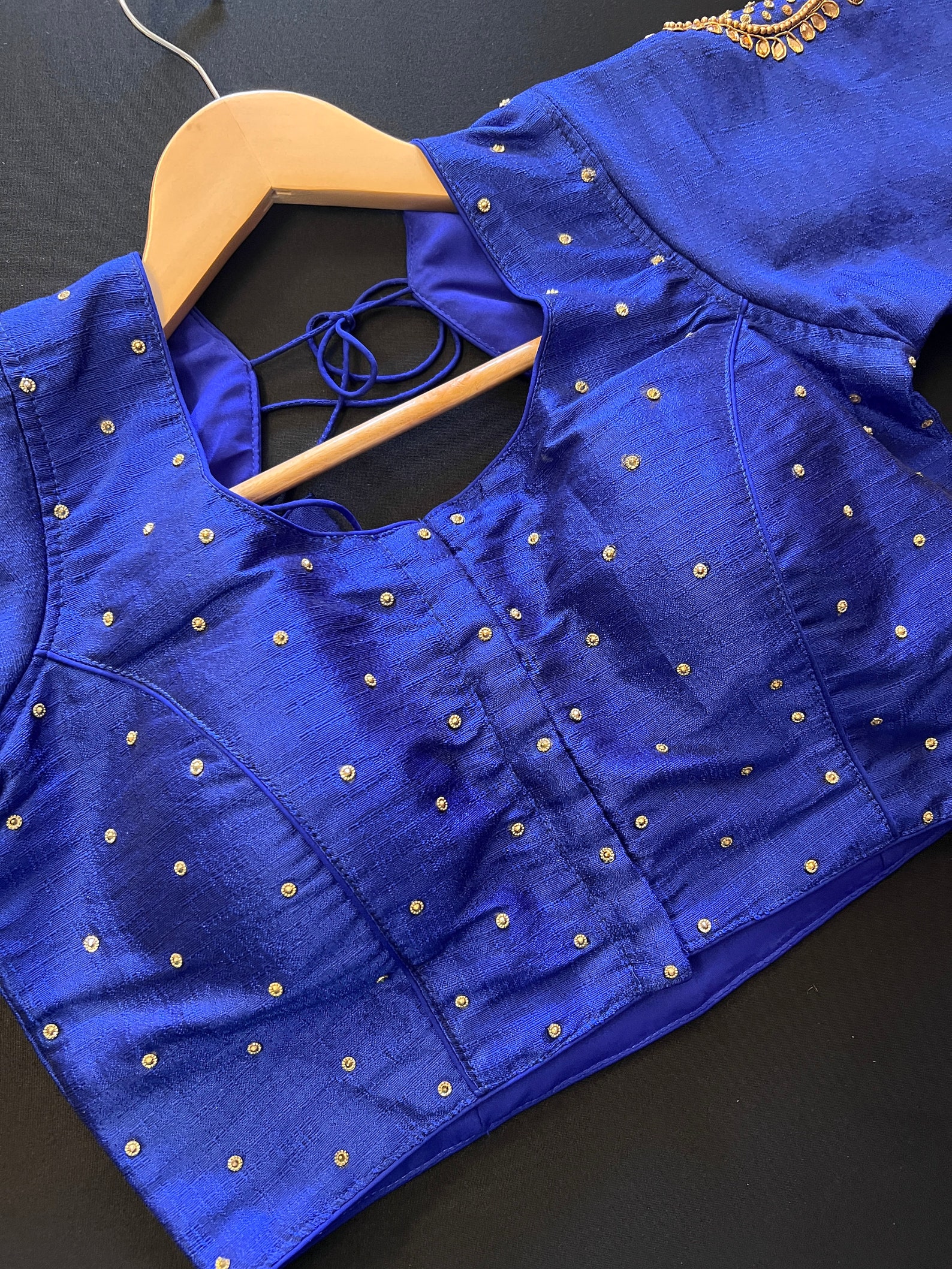 Royal Blue Silk Ready to Wear Blouse Handwork Blouses - Etsy