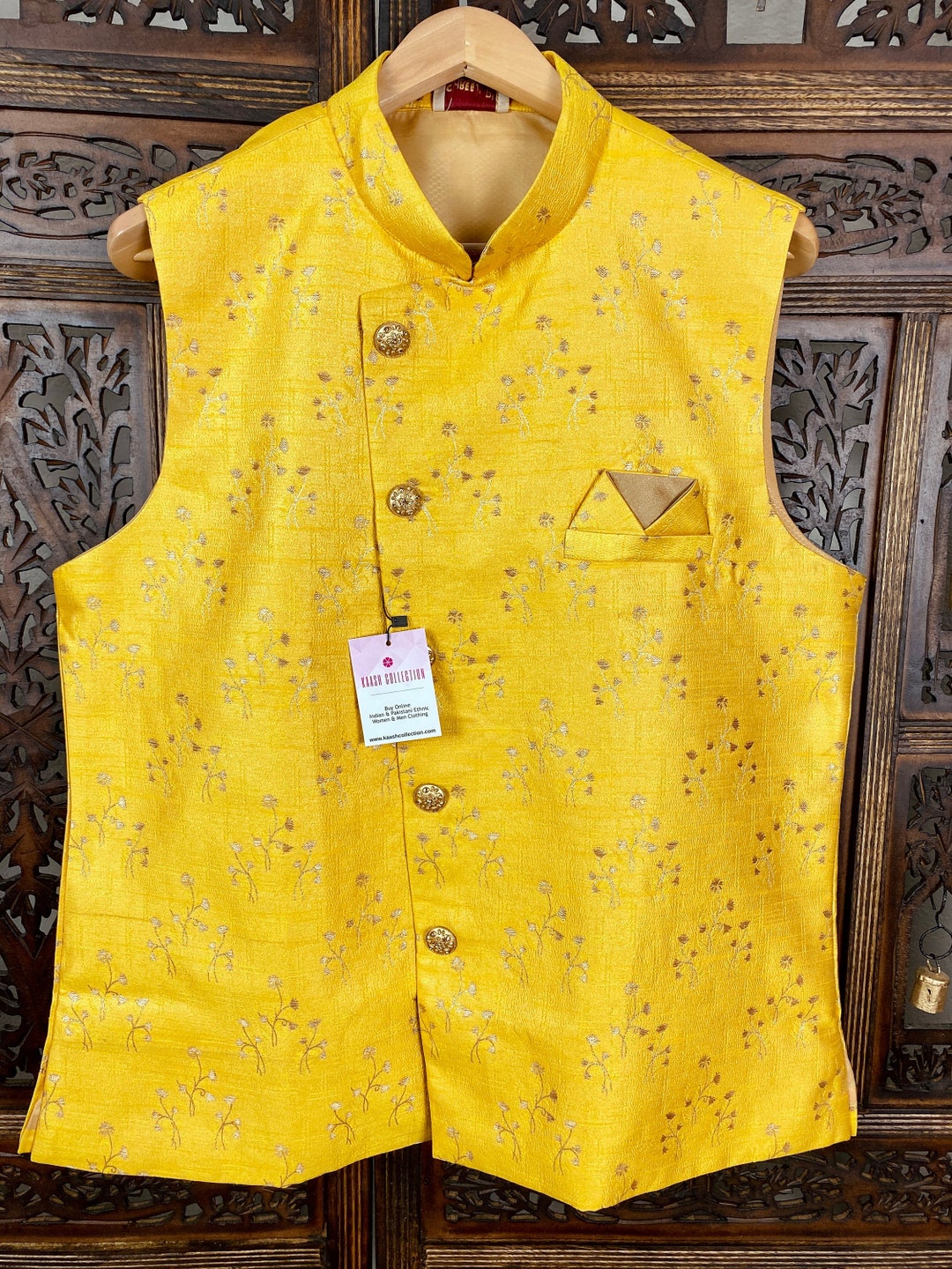 Size - 38 | Designer Yellow Modi Nehru Jacket for Men | Waist Coat ...