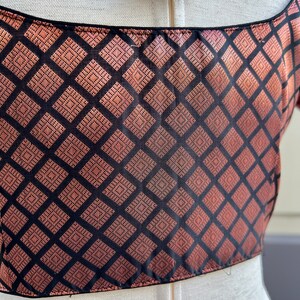 Black and Copper Color Readmade Brocade Blouse Padded Blouse | Size 36 ...