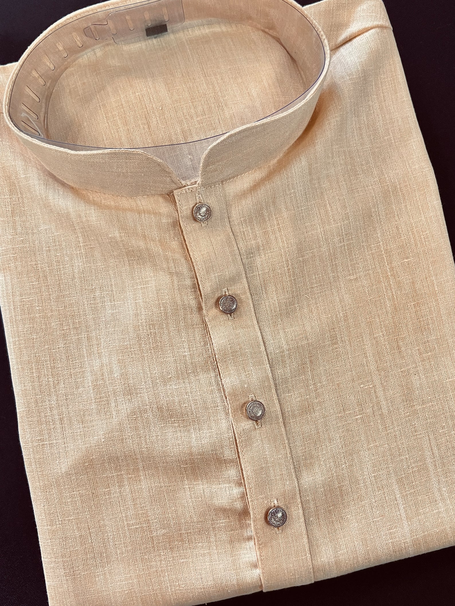 Light Beige Color Premium Pure Linen Cotton Kurta Pajama Set for Men ...